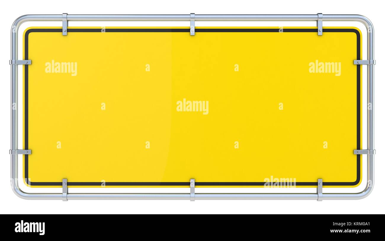 Blank framed warning sign. 3D Stock Photo - Alamy