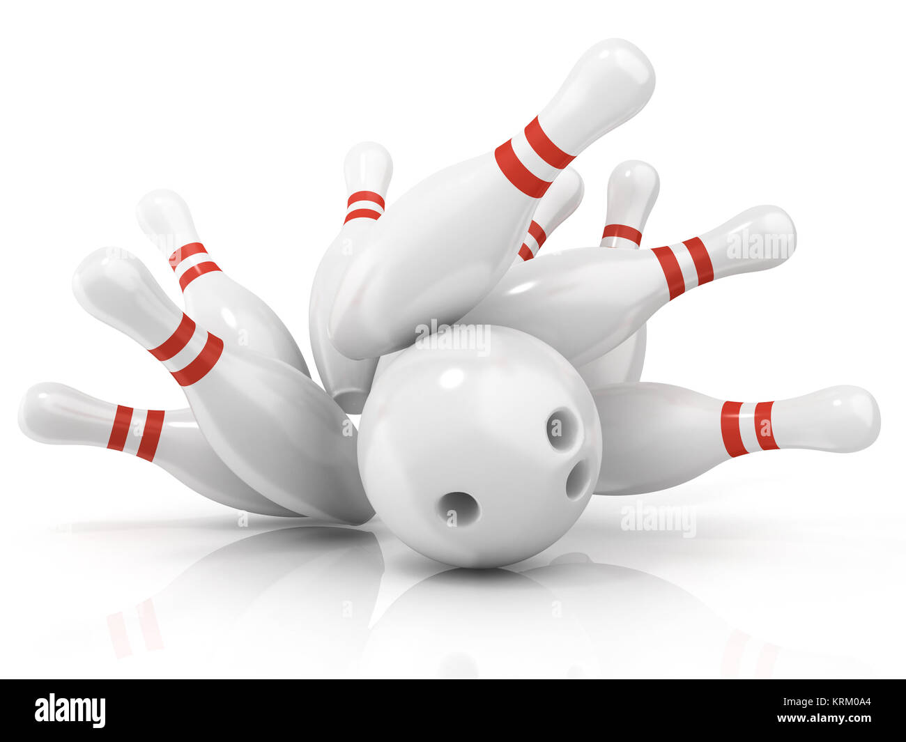 Bowling ball and scattered pin Stock Photo - Alamy