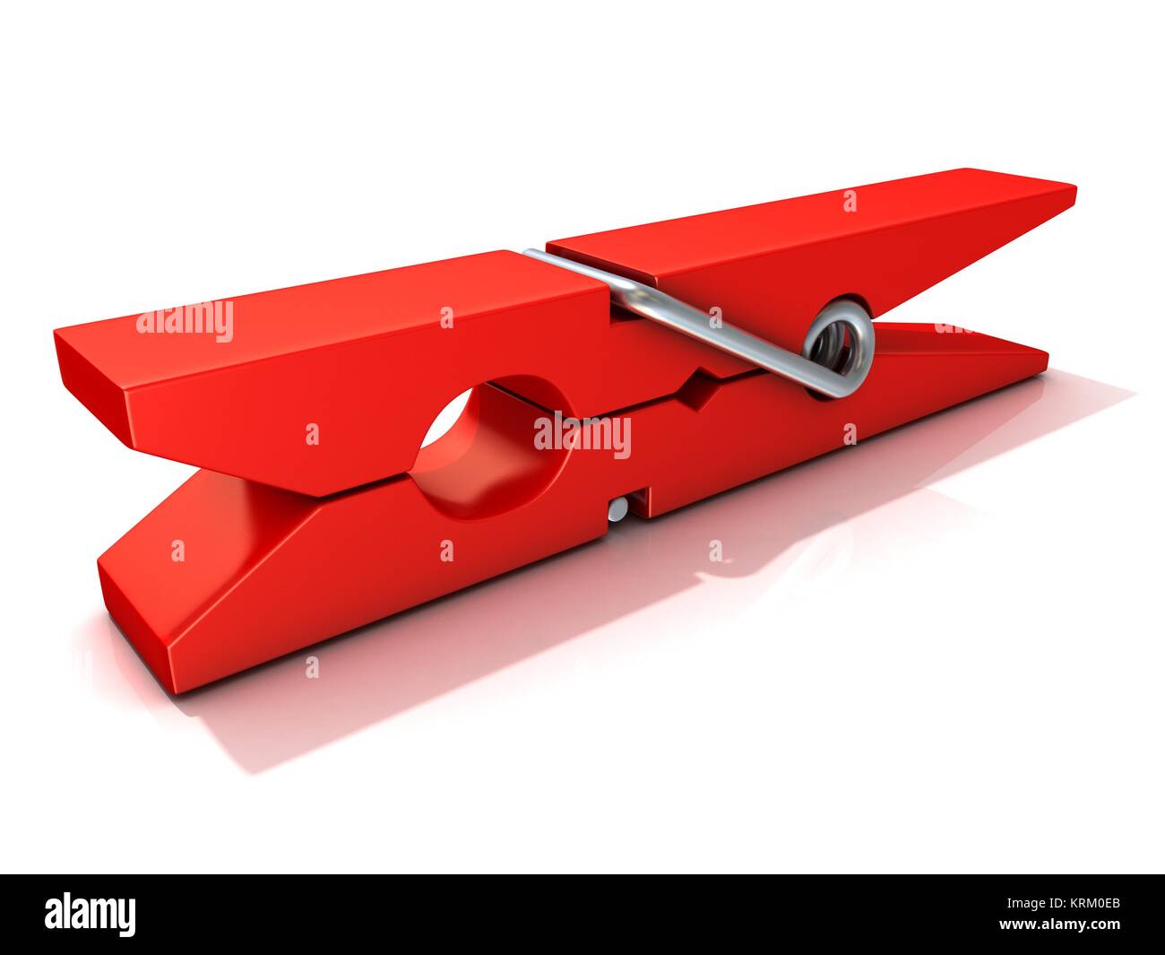 Red plastic clothes pin. Closed Stock Photo - Alamy