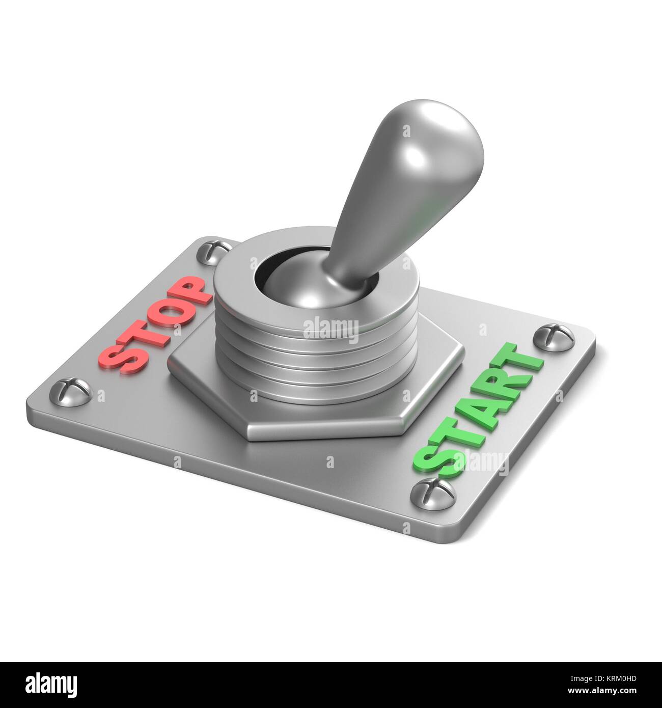Metal toggle switch, flipped in the START position. 3D Stock Photo - Alamy