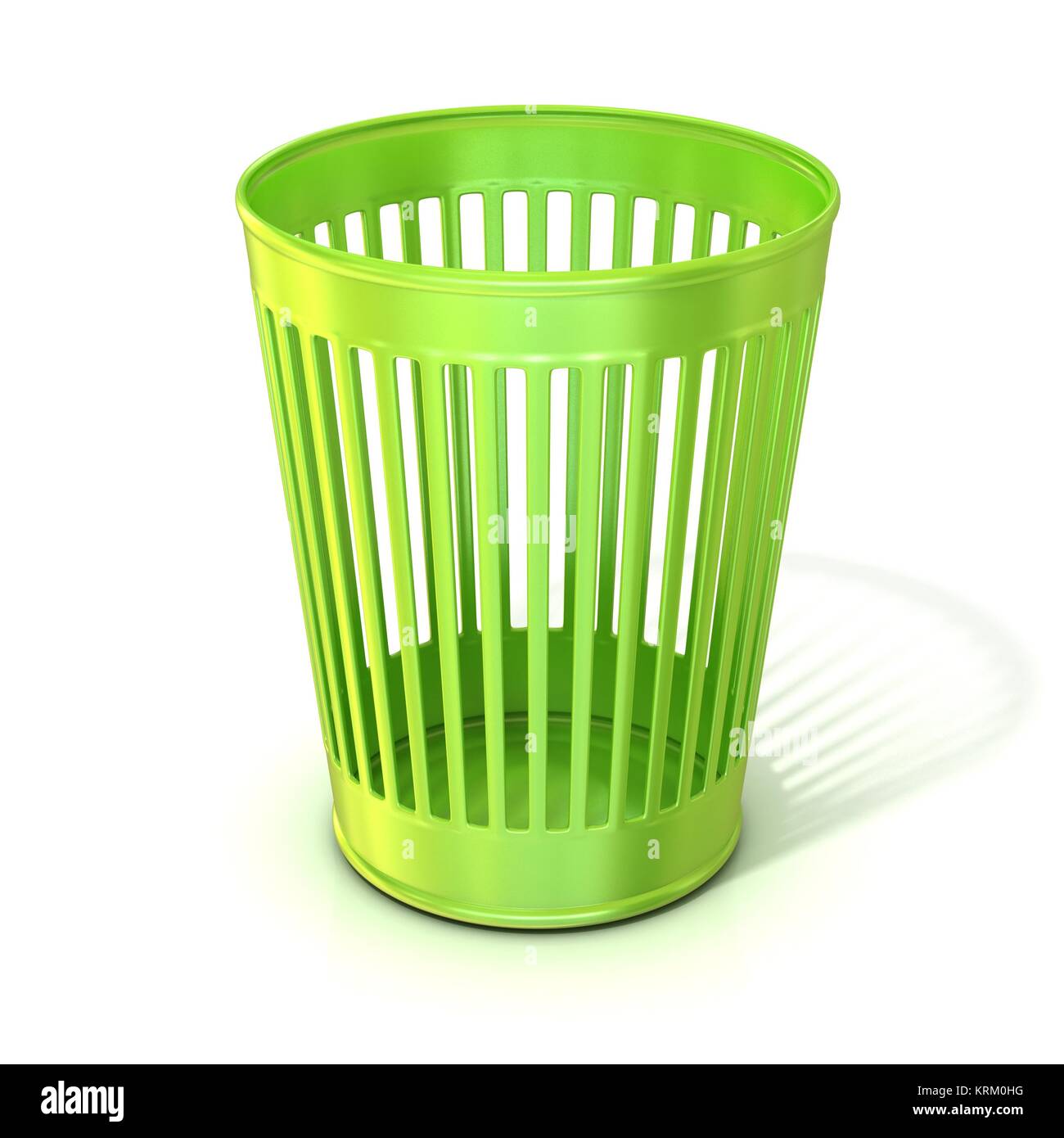 Empty green trash bin, garbage can Stock Photo - Alamy