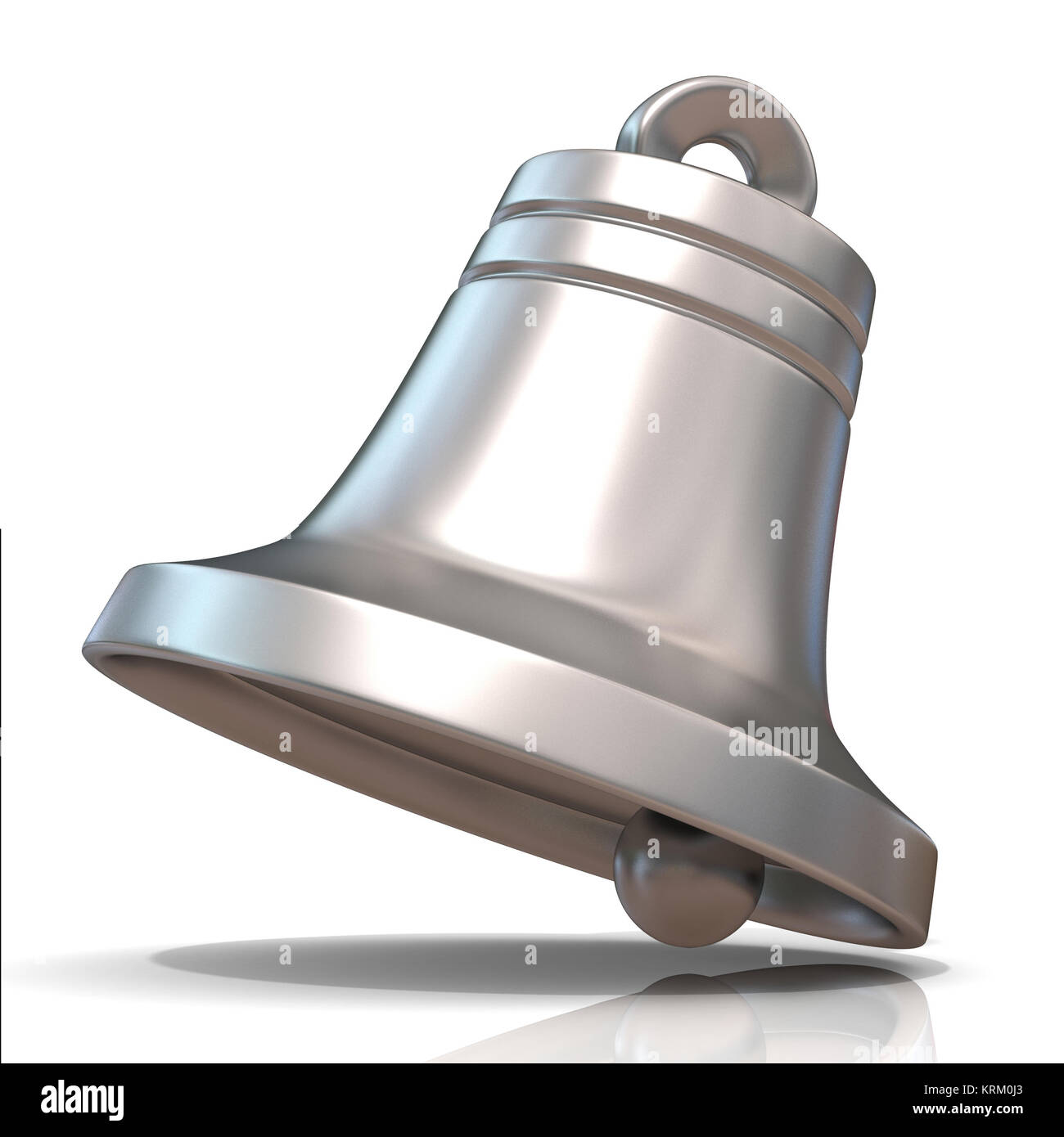Silver Christmas bell Stock Photo - Alamy