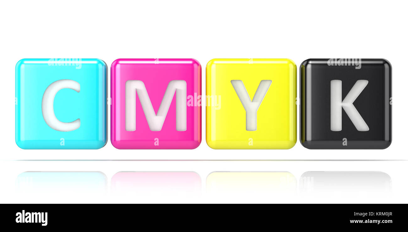 CMYK cubes. Abstract 3D Stock Photo - Alamy