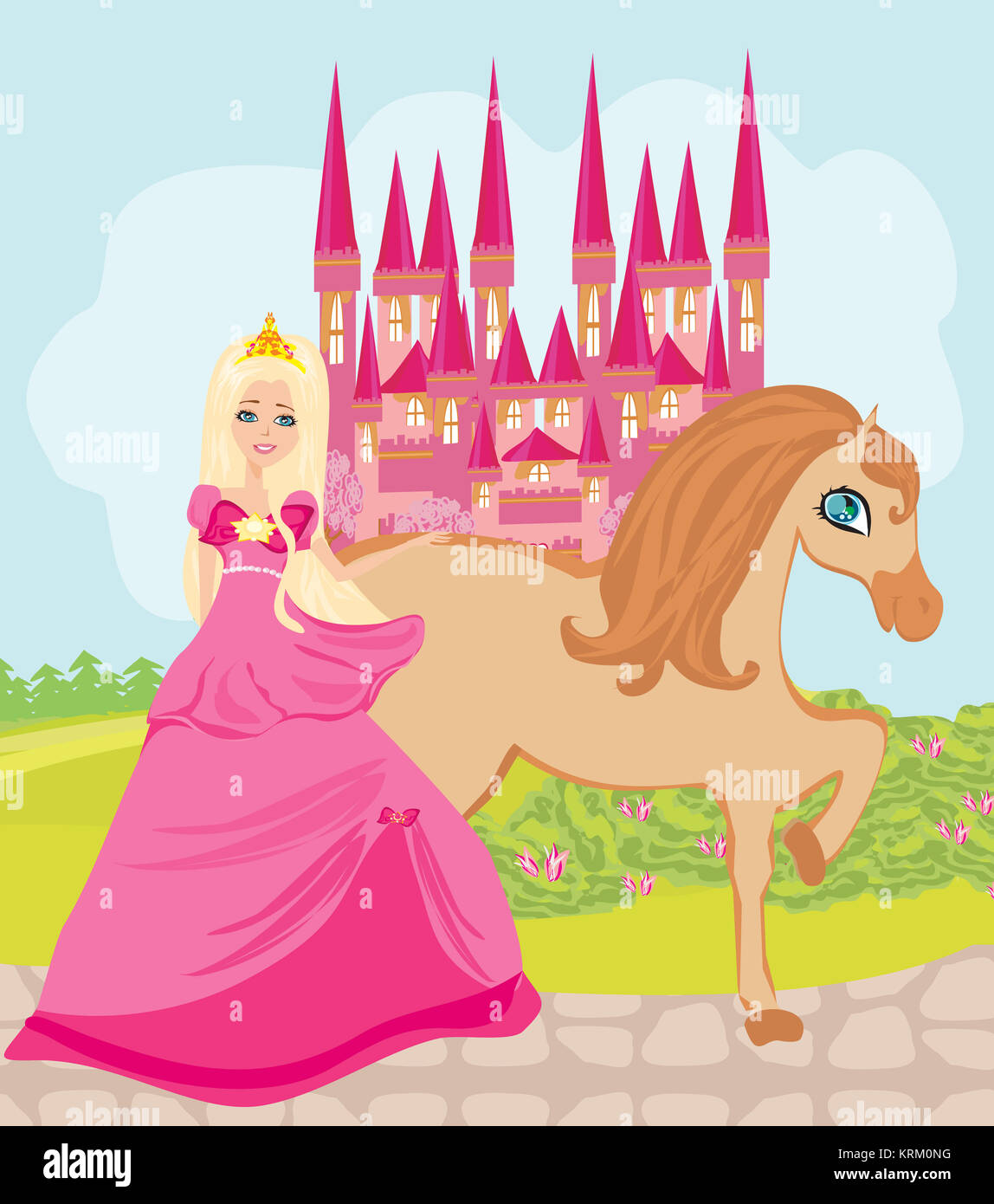 the beautiful princess and her cute horse Stock Photo - Alamy