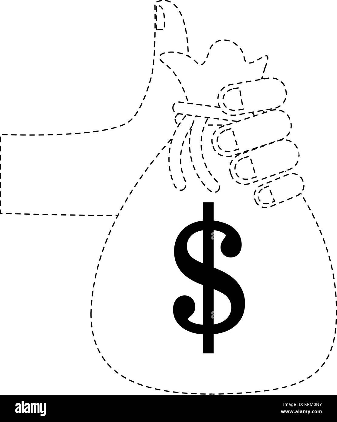 Hand with money bag Stock Vector Image & Art - Alamy