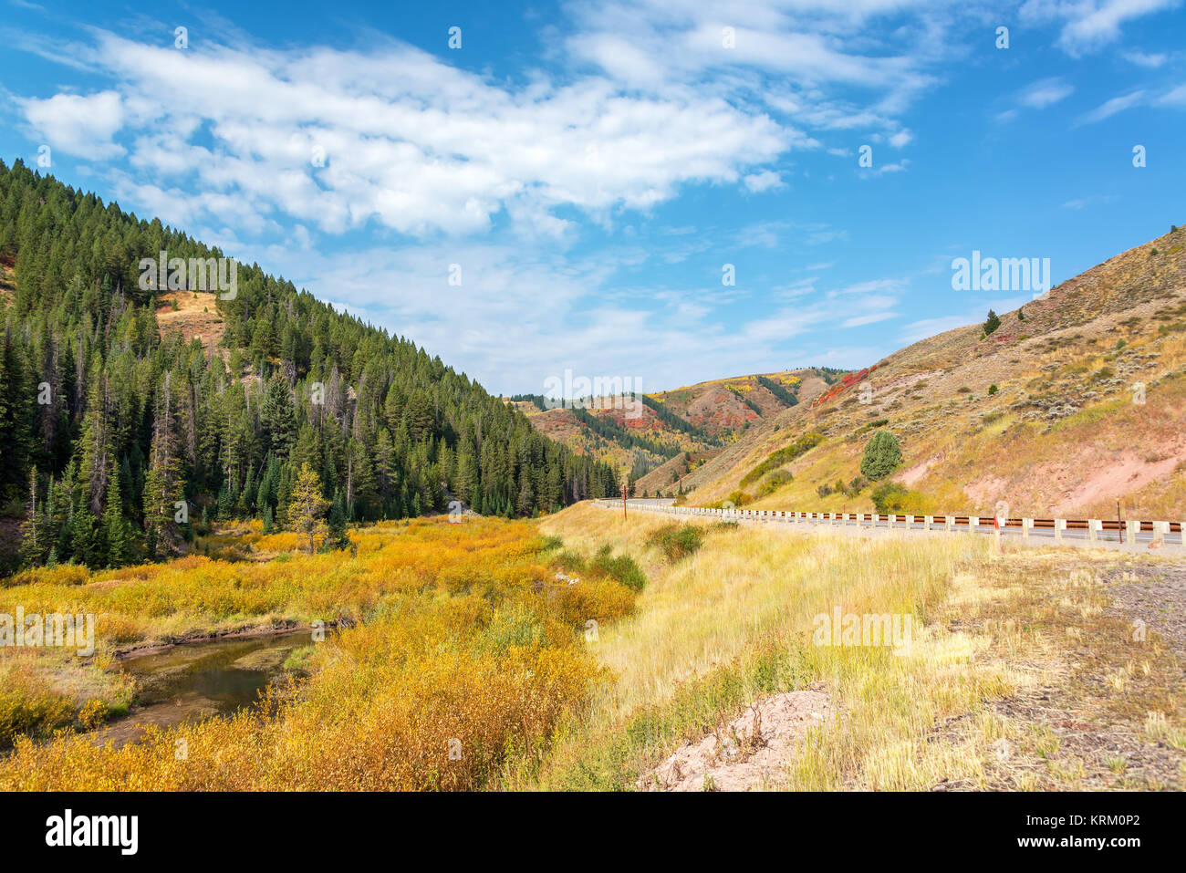 Highway and Colorful Landscape Stock Photo - Alamy