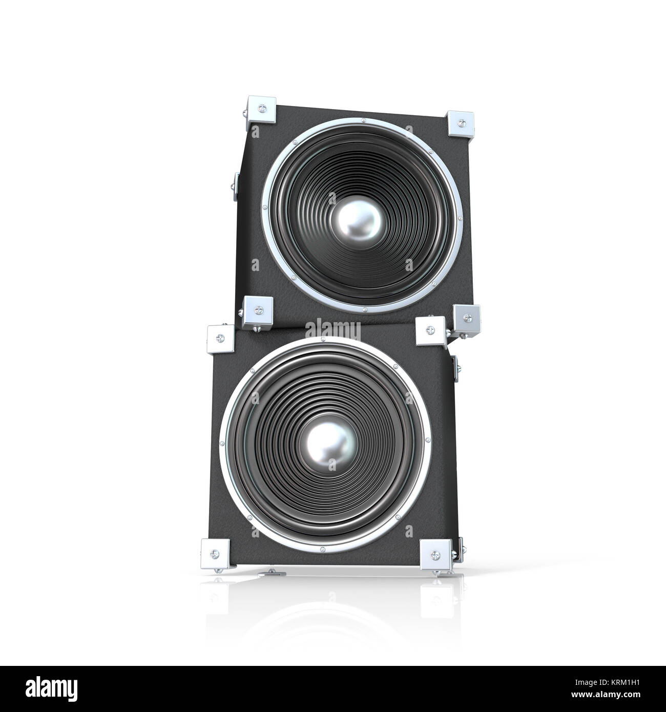Pair of sound speakers. 3D Stock Photo - Alamy