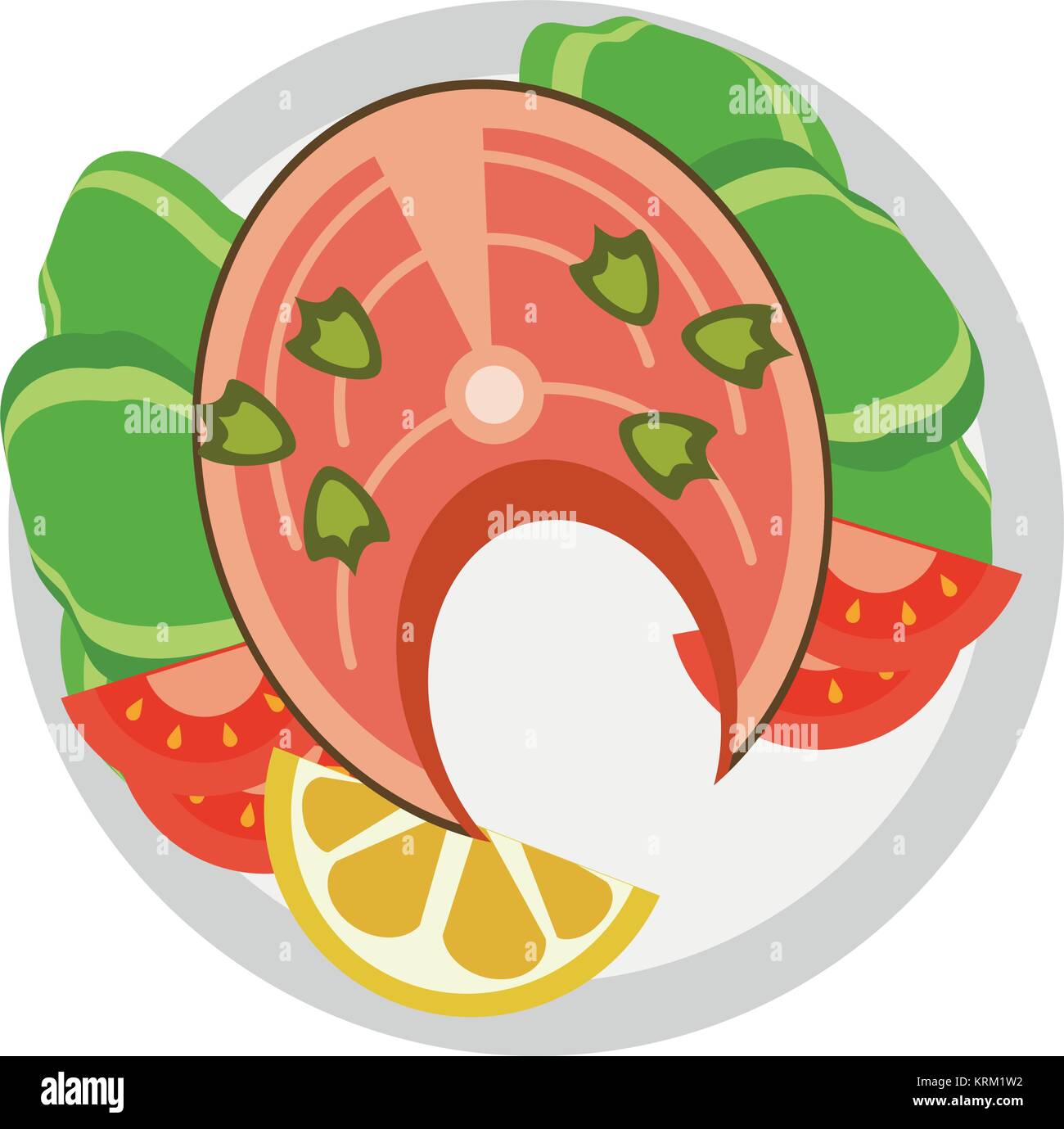 Salmon fillet fresh salad Stock Vector Images - Alamy