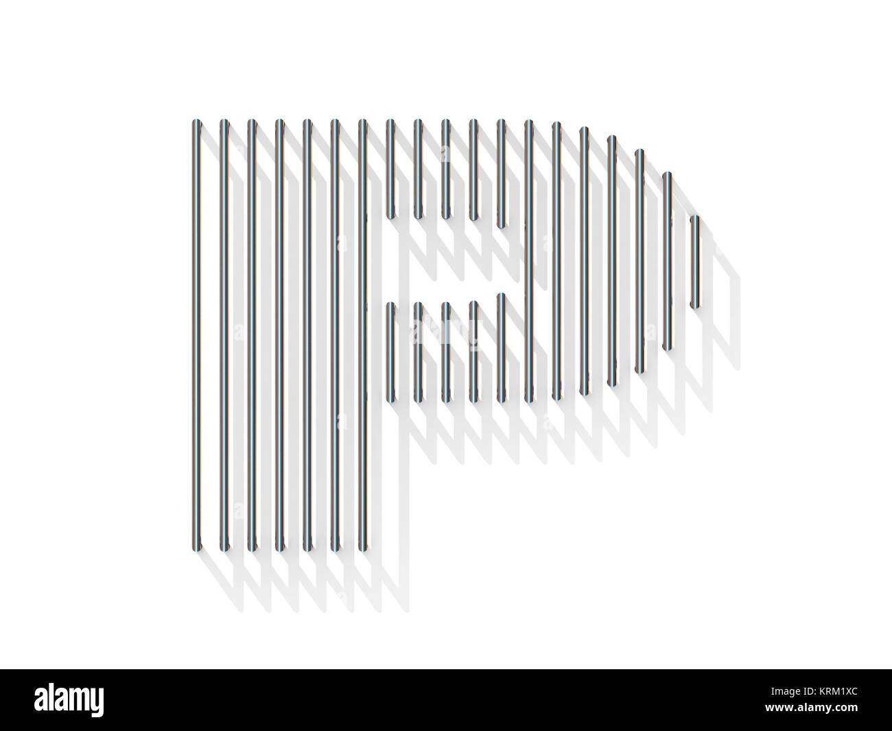 Silver, steel wire font. Letter P Stock Photo - Alamy