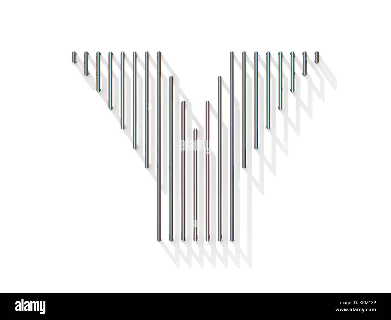 Silver, steel wire font. Letter Y Stock Photo - Alamy