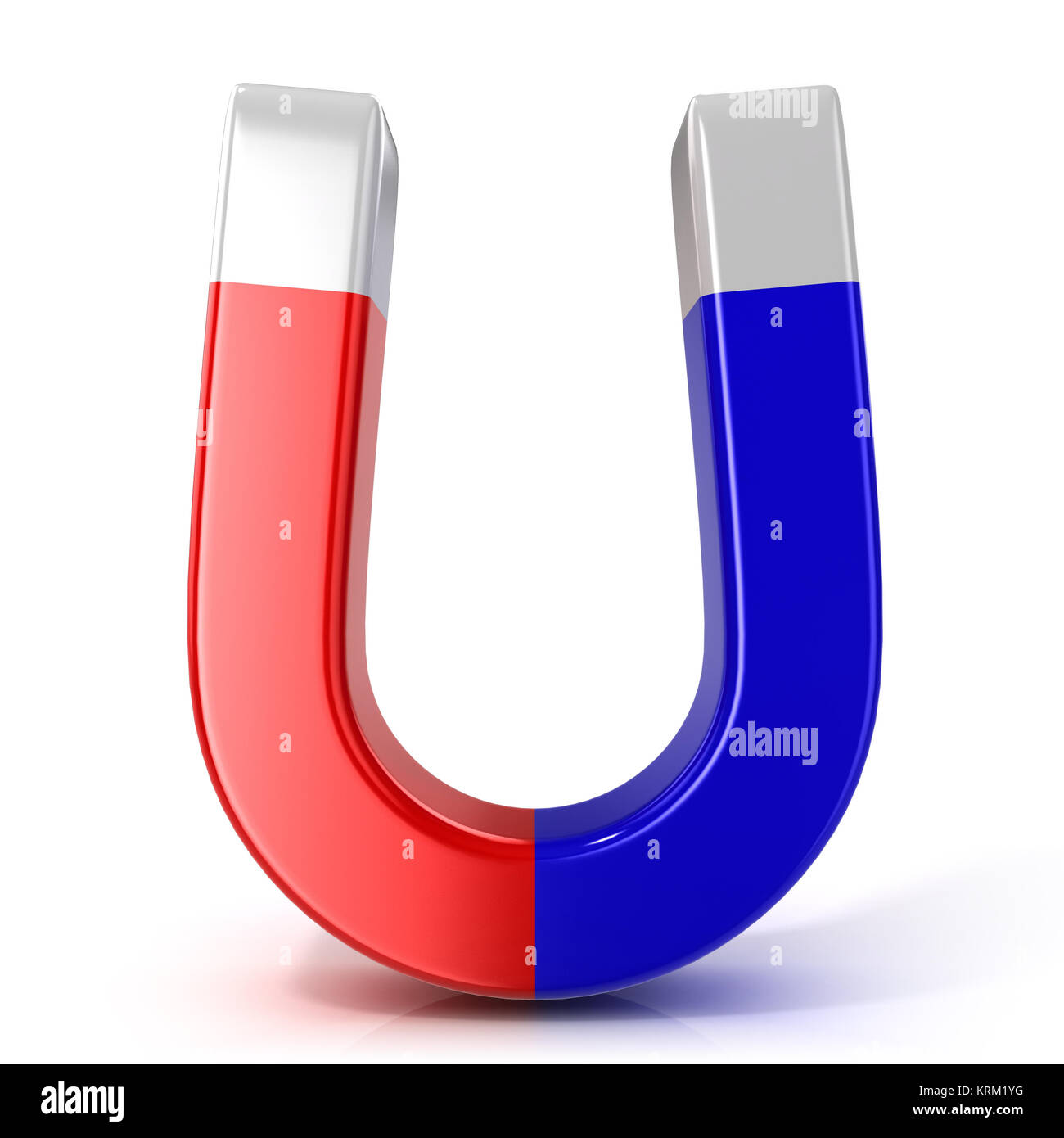 Red and blue horseshoe magnet Stock Photo - Alamy