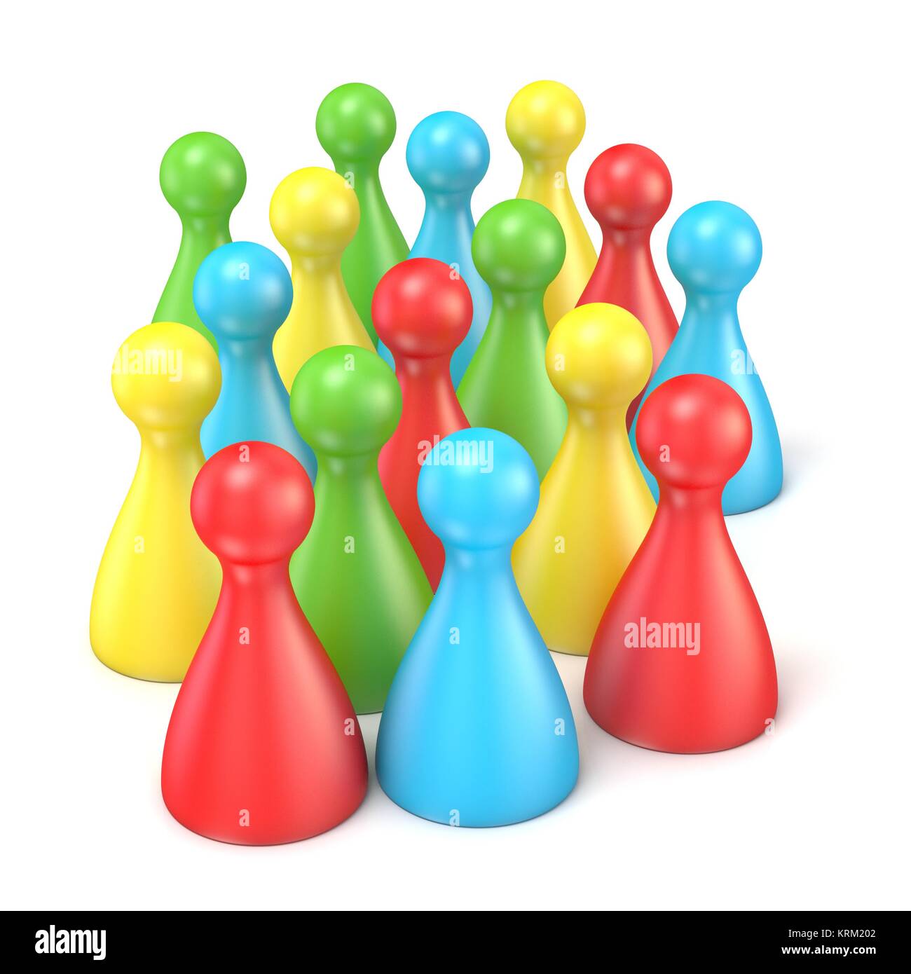 Colorful playing figures in crowd. 3D Stock Photo - Alamy