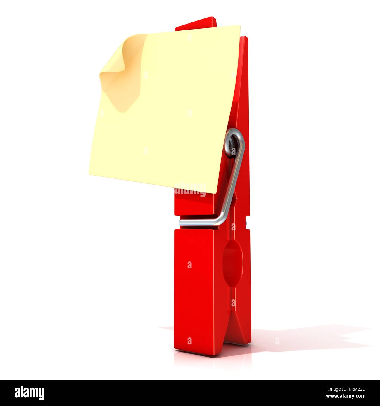 Red clothes pin with sticky note Stock Photo - Alamy