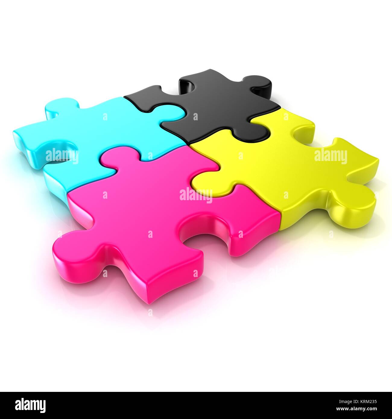 Four CMYK jigsaw puzzle pieces Stock Photo - Alamy