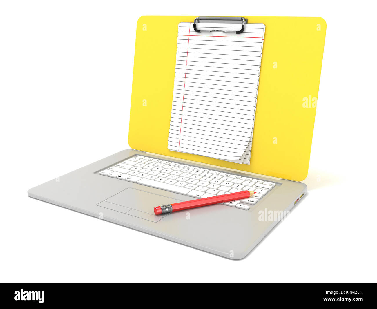 Writing on paper laptop Cut Out Stock Images & Pictures - Alamy