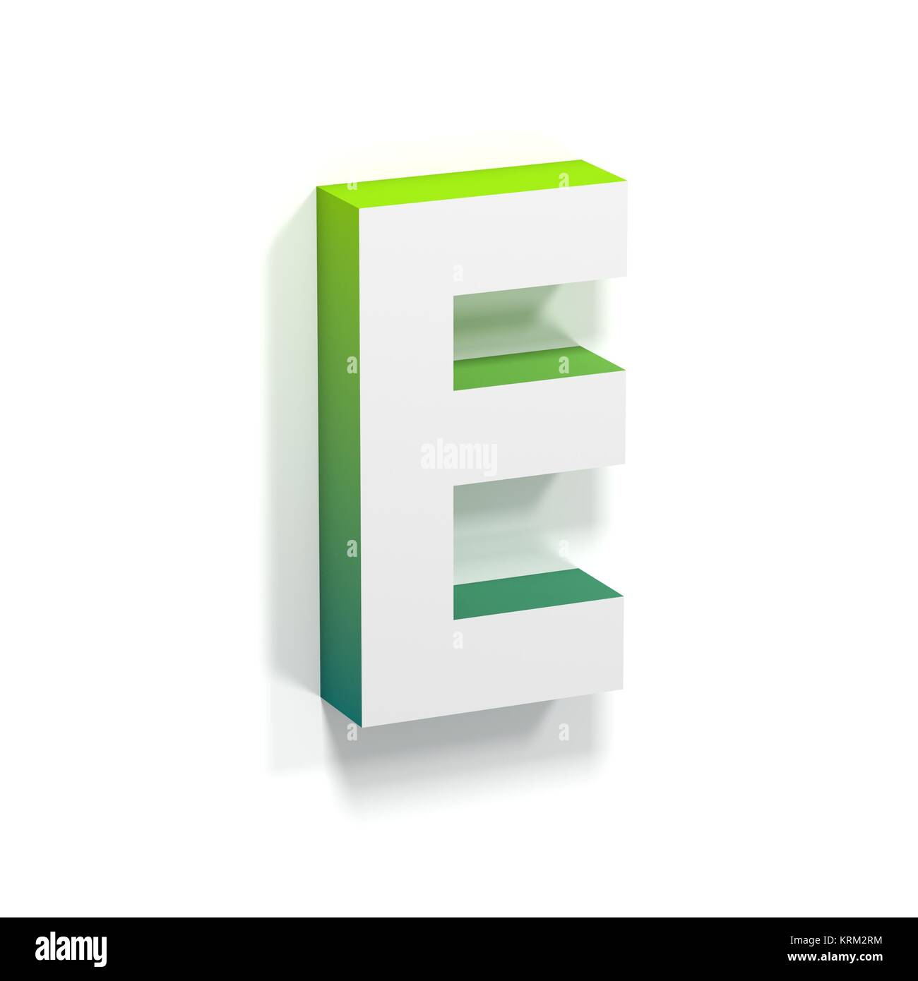 Green gradient and soft shadow letter E Stock Photo - Alamy