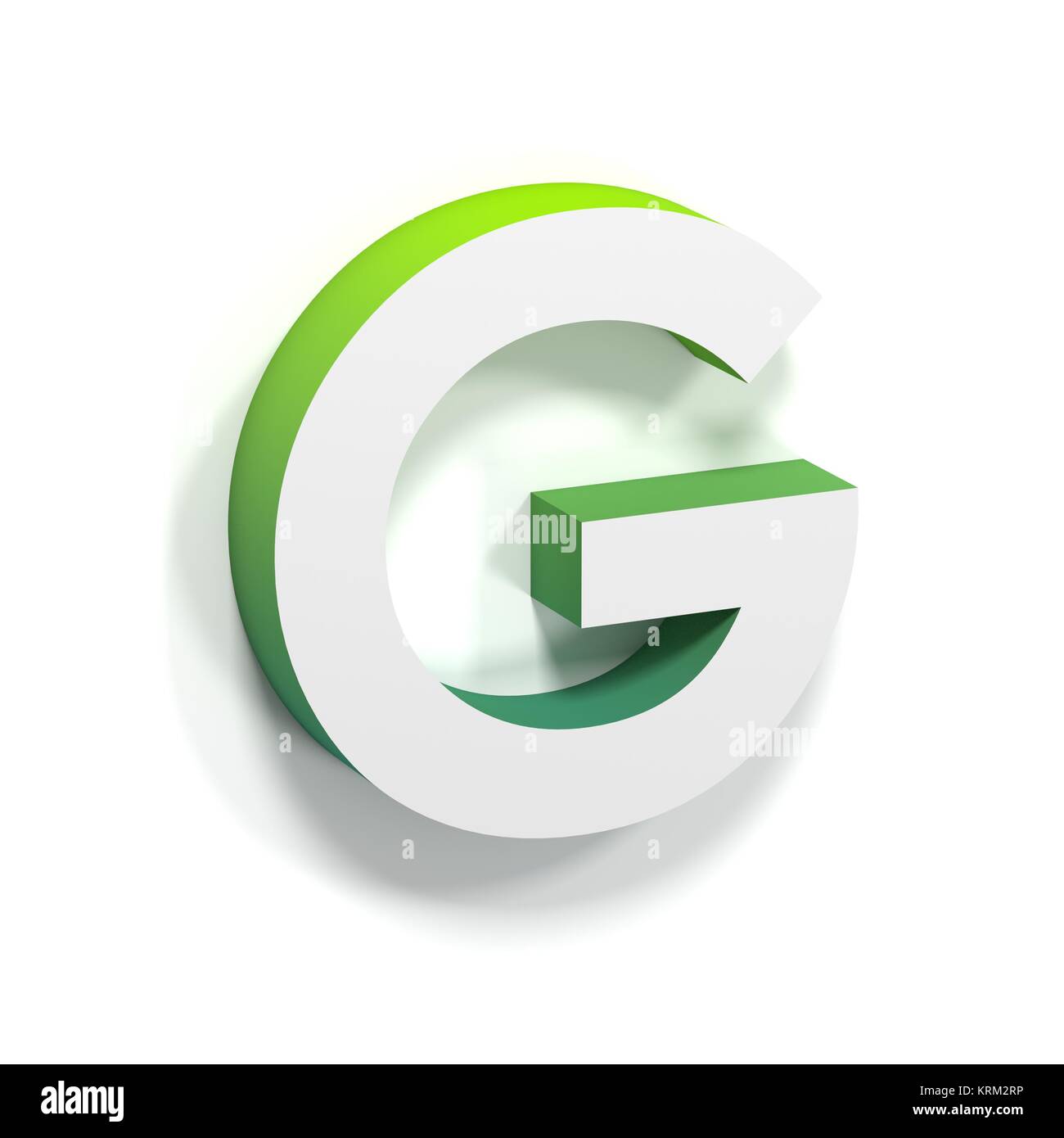 Green gradient and soft shadow letter G Stock Photo - Alamy