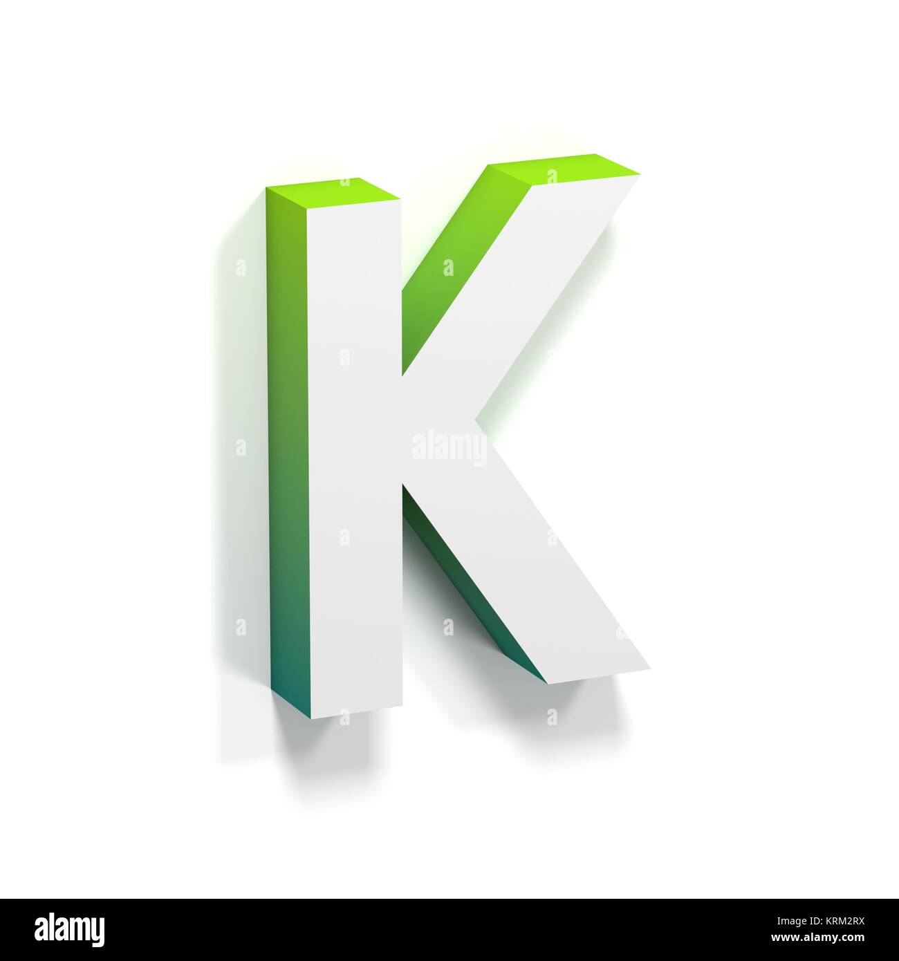 Green gradient and soft shadow letter K Stock Photo - Alamy