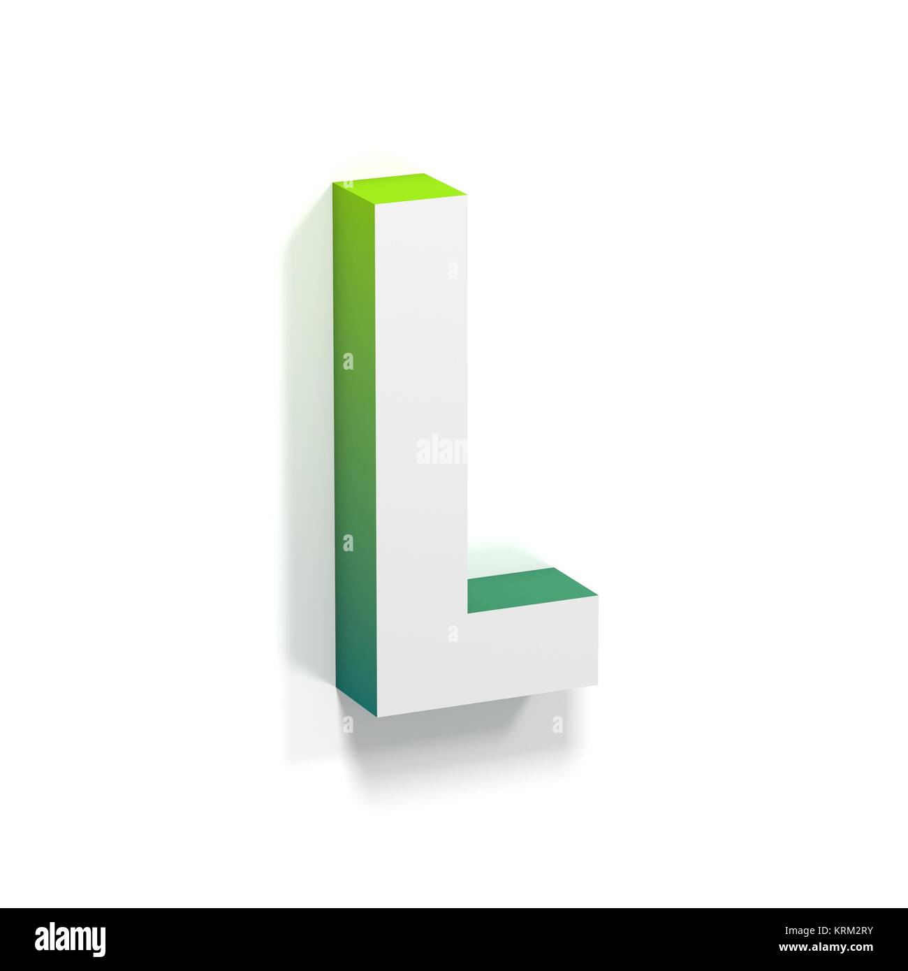 Green gradient and soft shadow letter L Stock Photo - Alamy