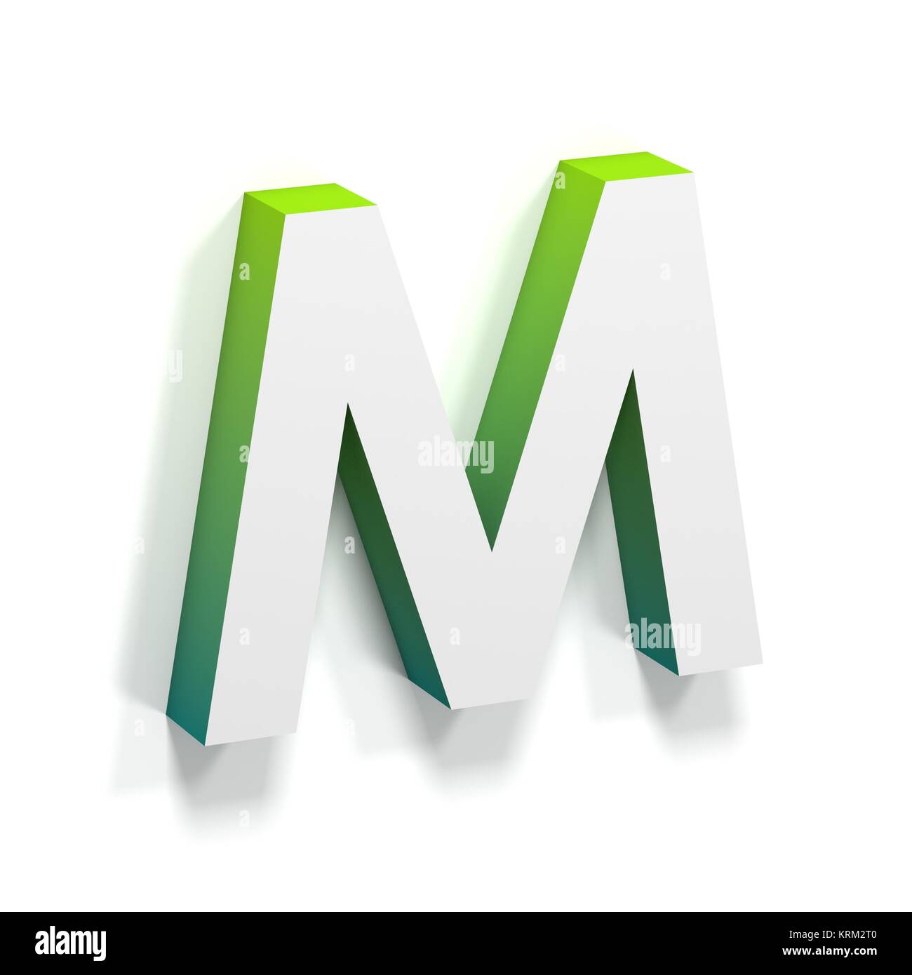 Green gradient and soft shadow letter M Stock Photo - Alamy