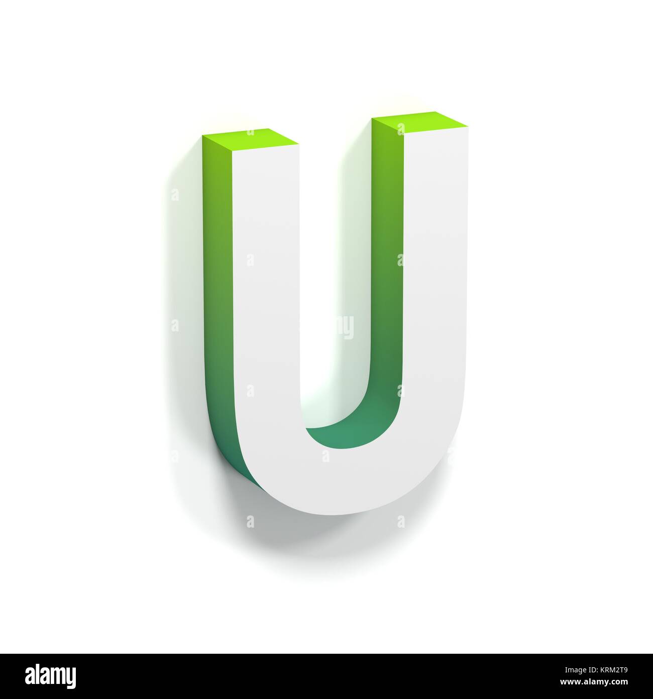Green gradient and soft shadow letter U Stock Photo - Alamy