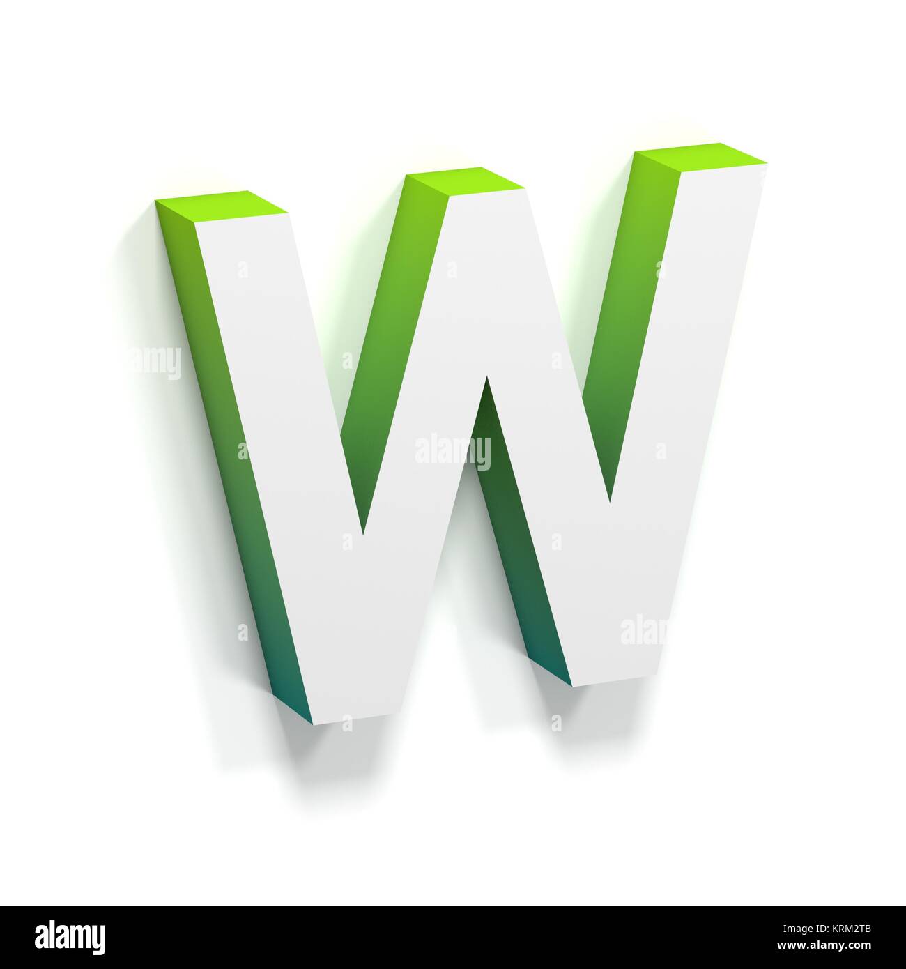 Green gradient and soft shadow letter W Stock Photo - Alamy
