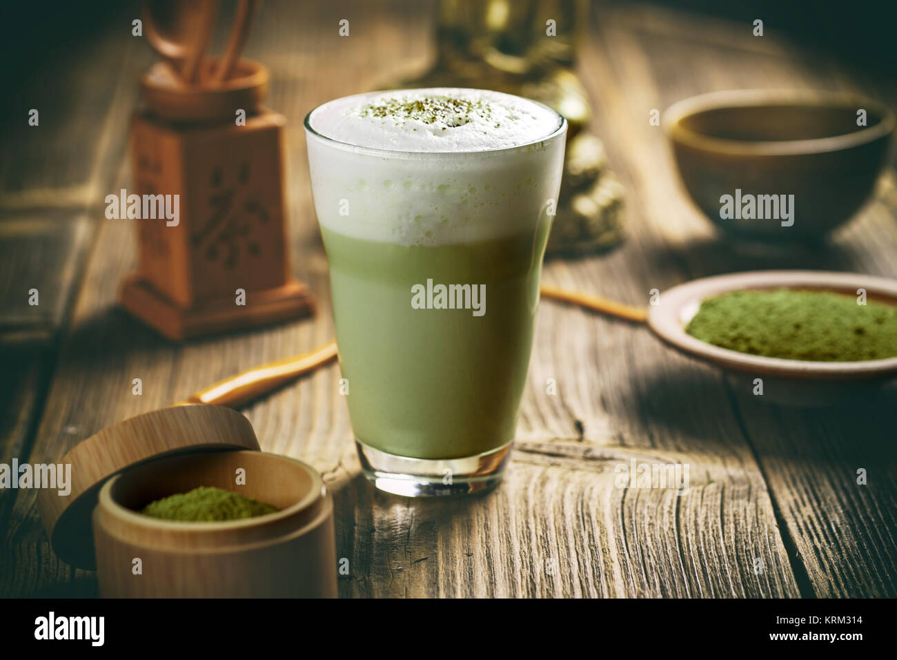 Matcha green tea latte Stock Photo - Alamy