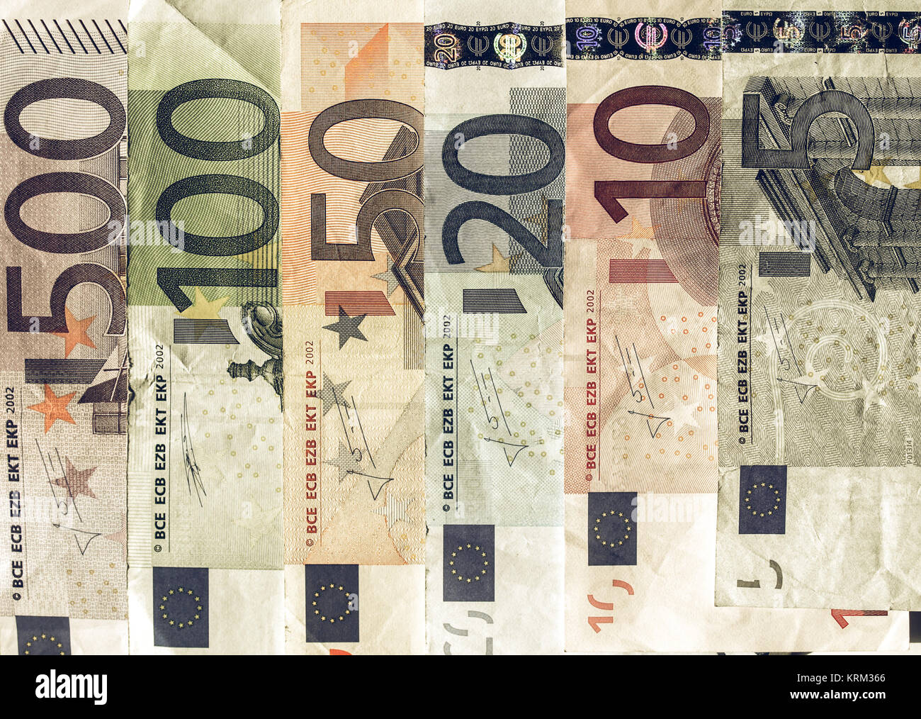 Vintage Euro note Stock Photo - Alamy