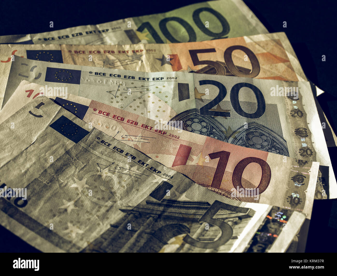 Vintage Euro note Stock Photo - Alamy