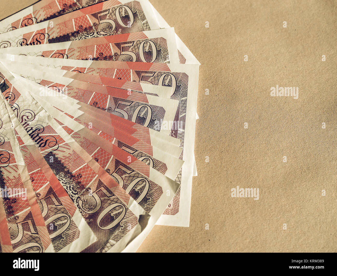 Vintage Fifty Pound notes Stock Photo - Alamy