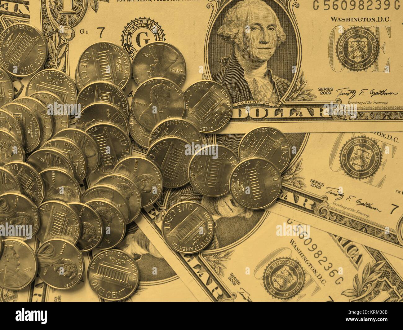 American Dollar Notes And Coins High Resolution Stock Photography and ...