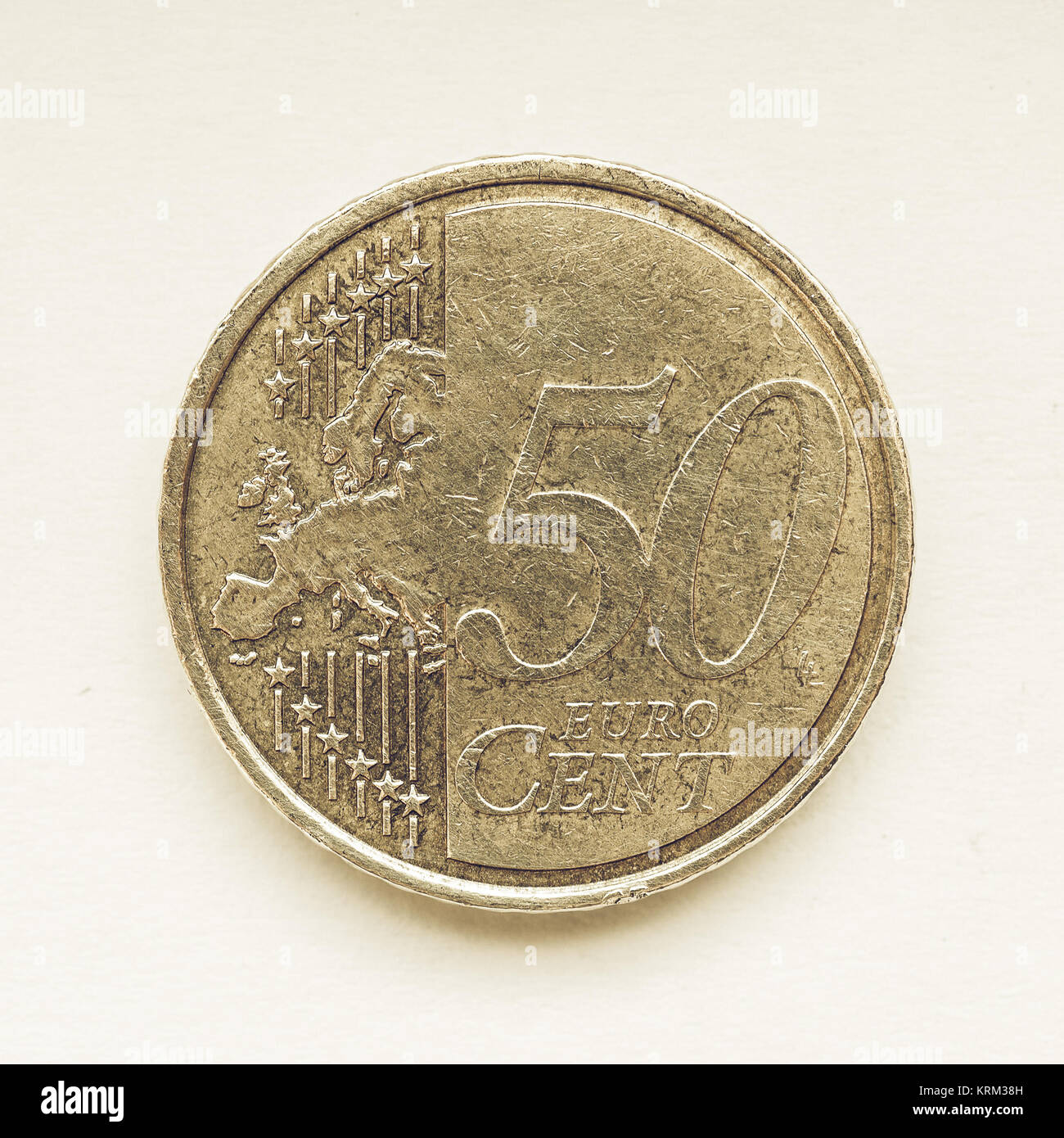 Vintage Euro coin Stock Photo - Alamy
