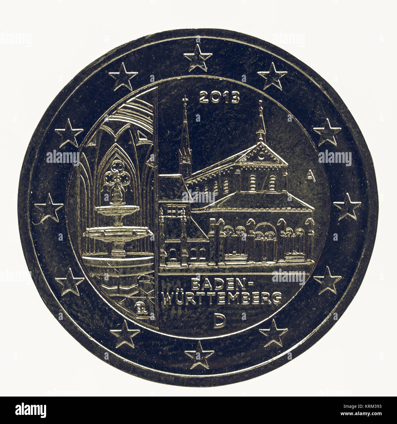 Vintage Euro coin Stock Photo - Alamy