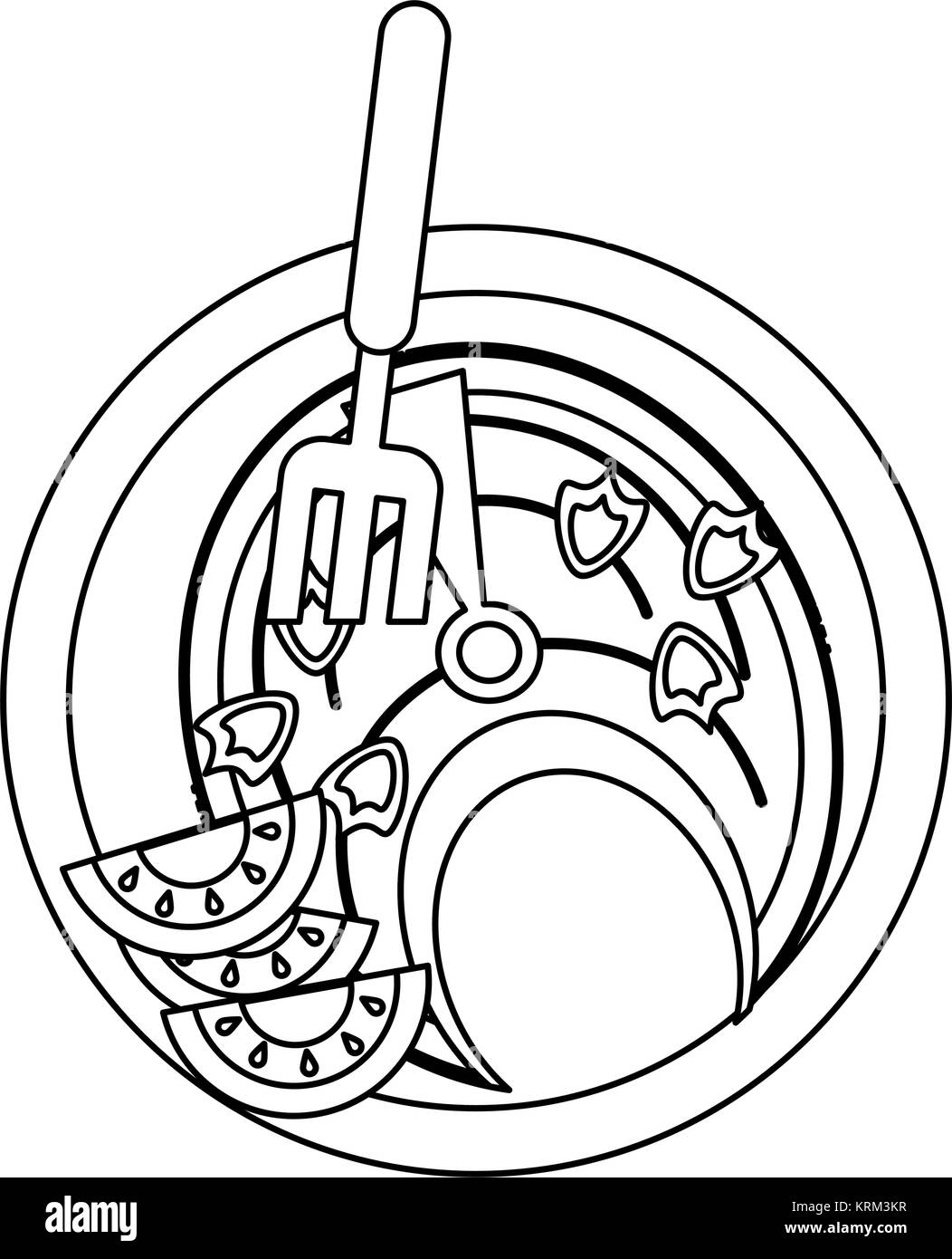 Top view fresh vegetable salad Black and White Stock Photos & Images ...