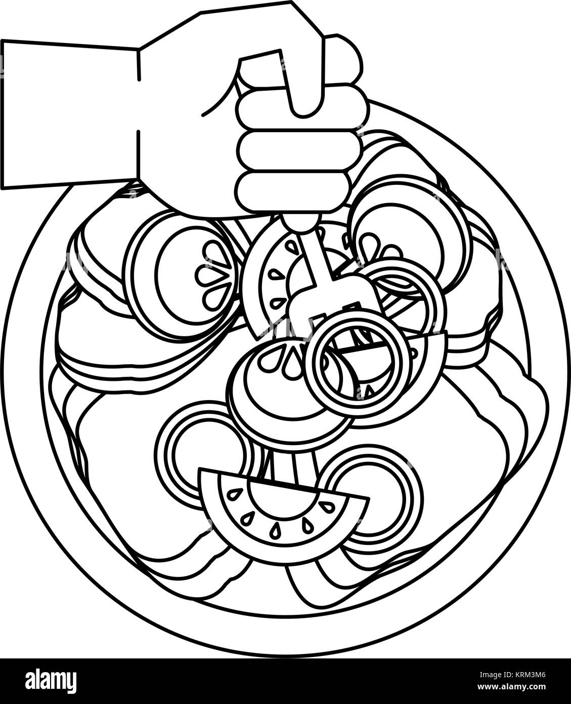 Top view salad salad Black and White Stock Photos & Images - Alamy