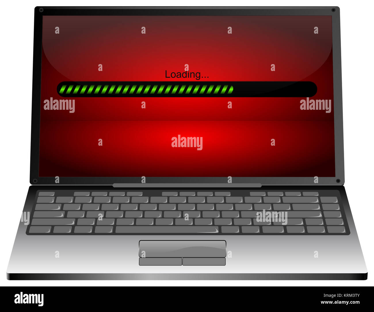 Laptop computer with Loading bar - 3D illustration Stock Photo - Alamy