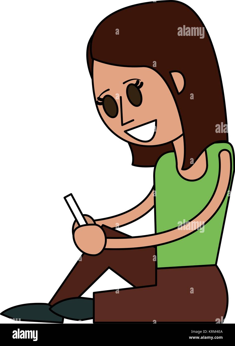 Woman with tablet Stock Vector Image & Art - Alamy