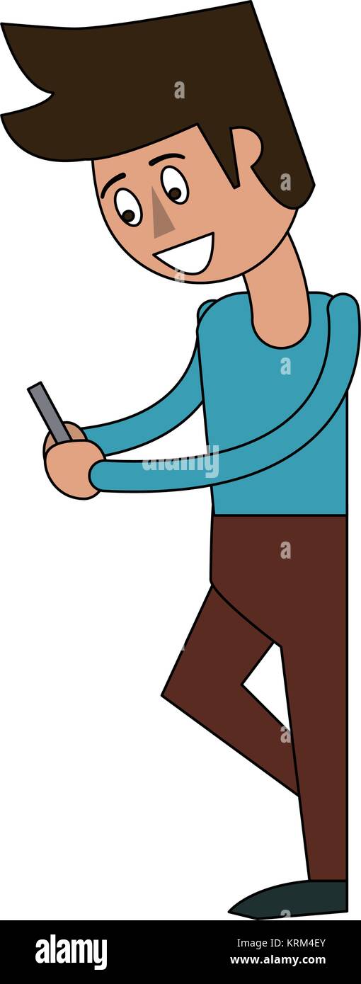 Man with smartphone cartoon Stock Vector Image & Art - Alamy