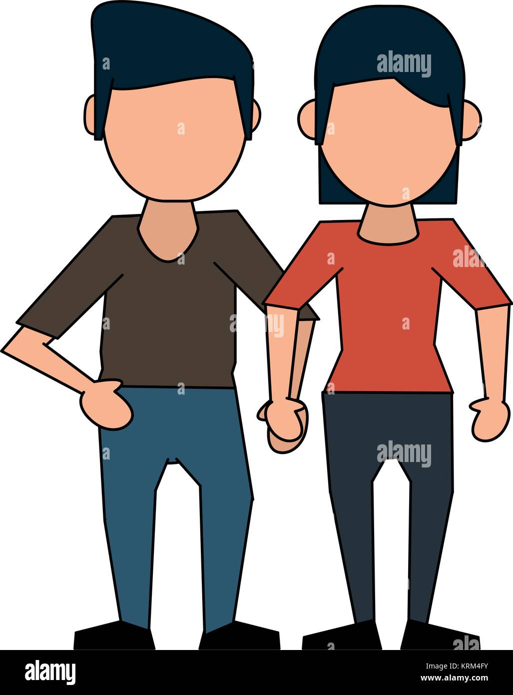 Couple faceless avatar cartoon Stock Vector Image & Art - Alamy