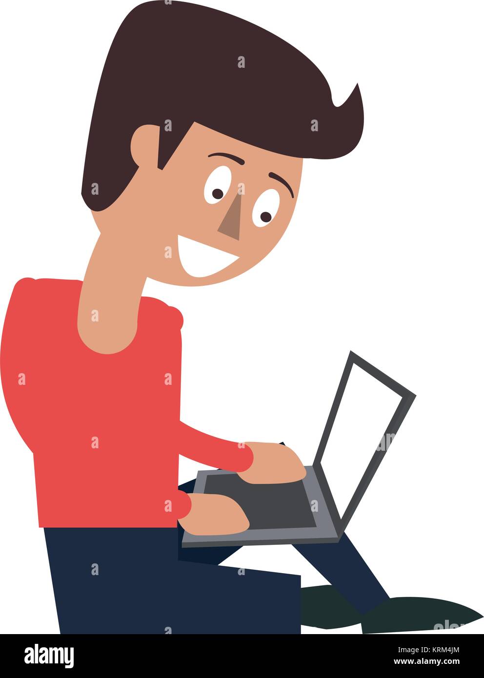 Guy seated with laptop Stock Vector Image & Art - Alamy