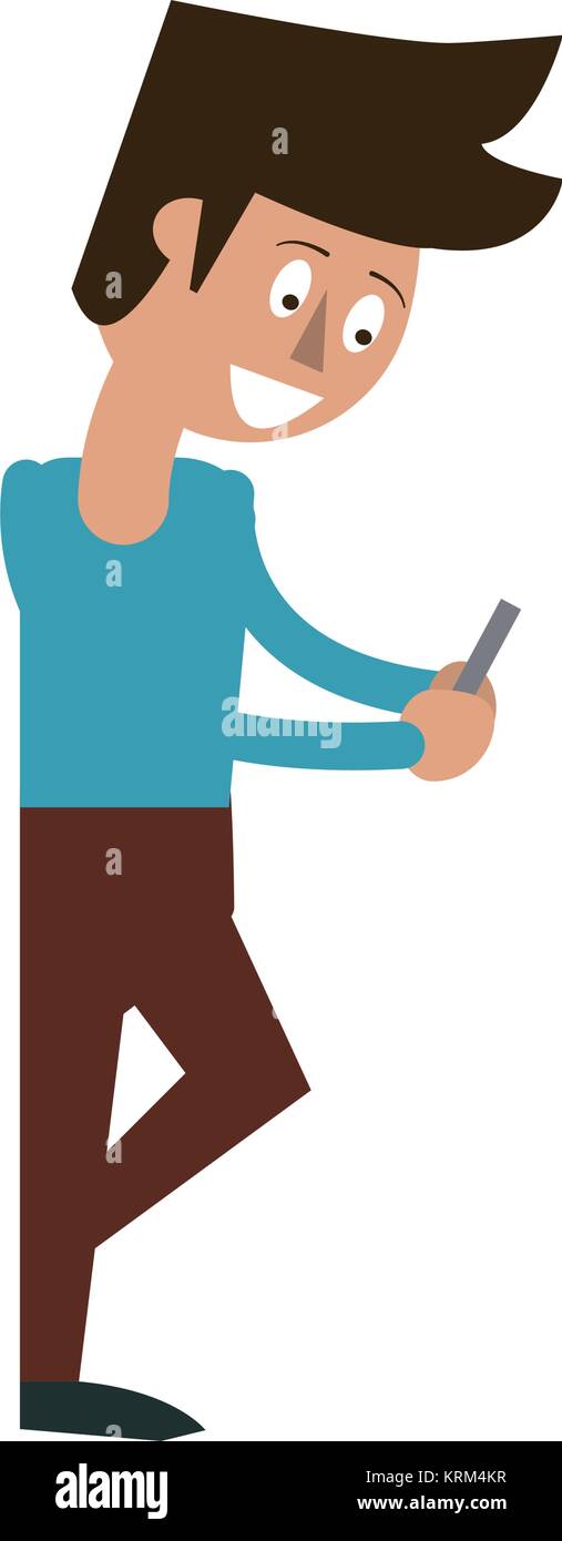 Man with smartphone cartoon Stock Vector Image & Art - Alamy