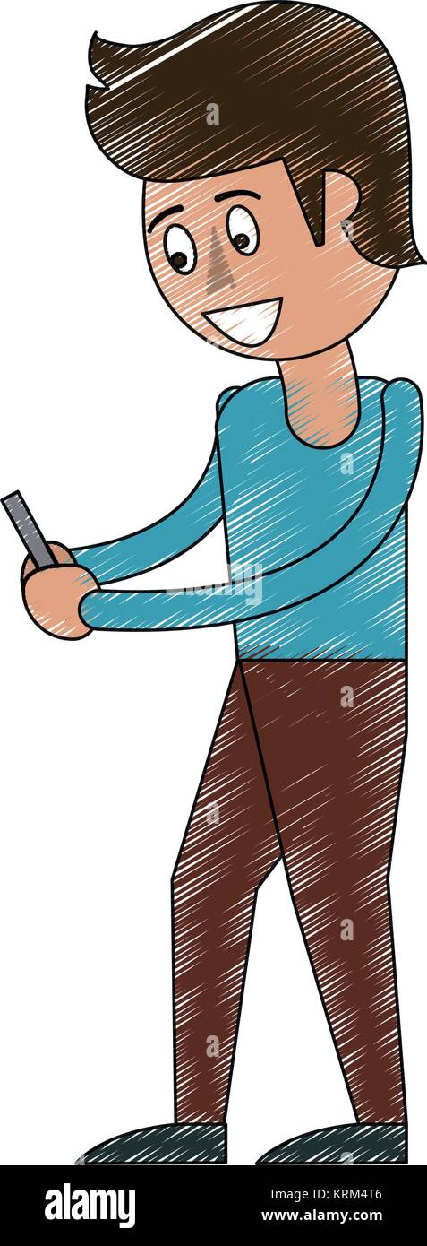 Man with smartphone cartoon Stock Vector Image & Art - Alamy