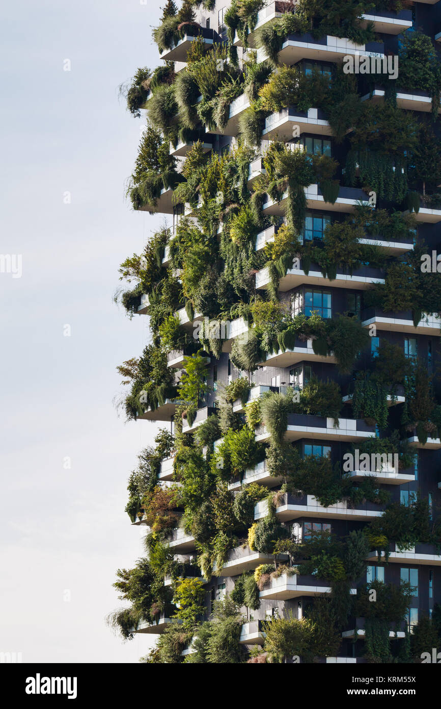 ITALY, MILAN - 22 SEPTEMBER, 2017: Bosco Verticale, the vertical forest ...
