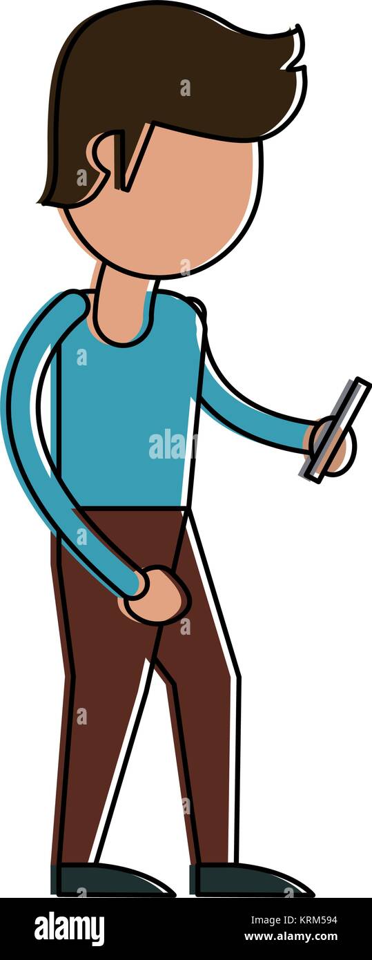 Man with smartphone cartoon Stock Vector Image & Art - Alamy