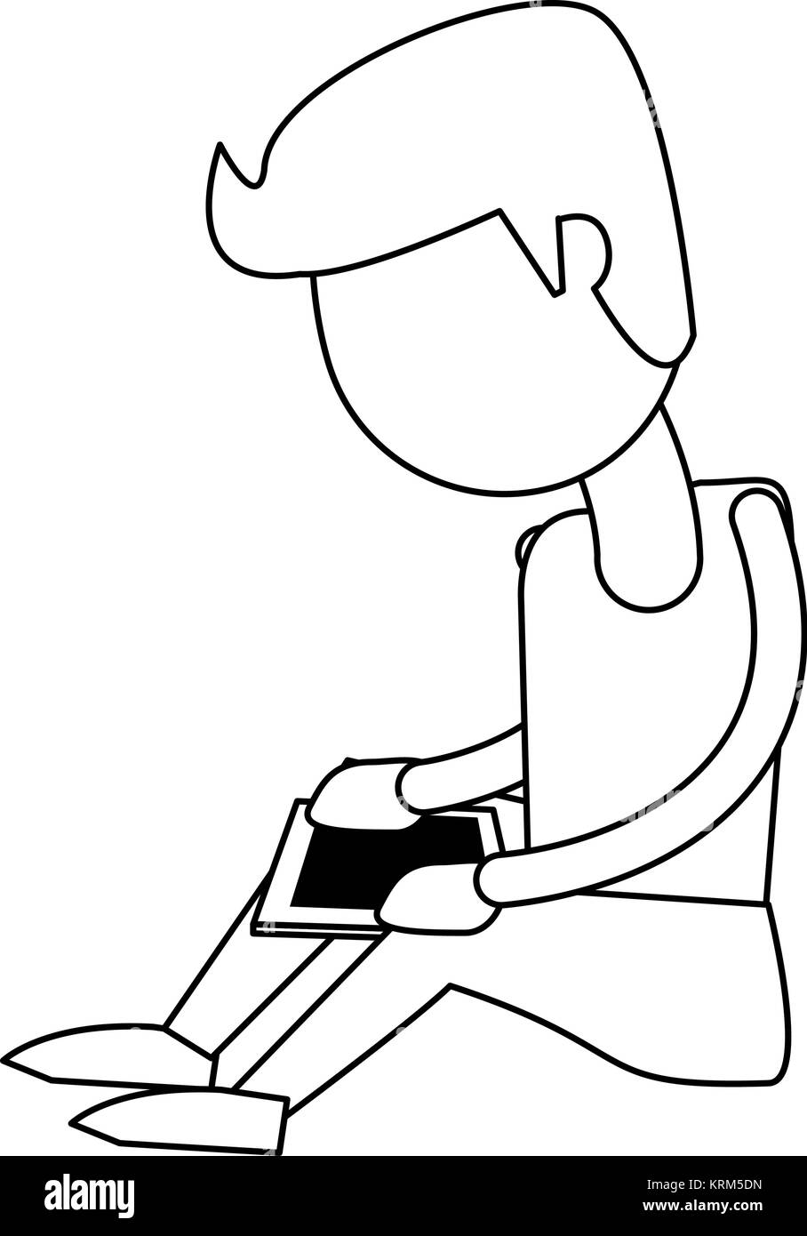Man with tablet cartoon Stock Vector Image & Art - Alamy