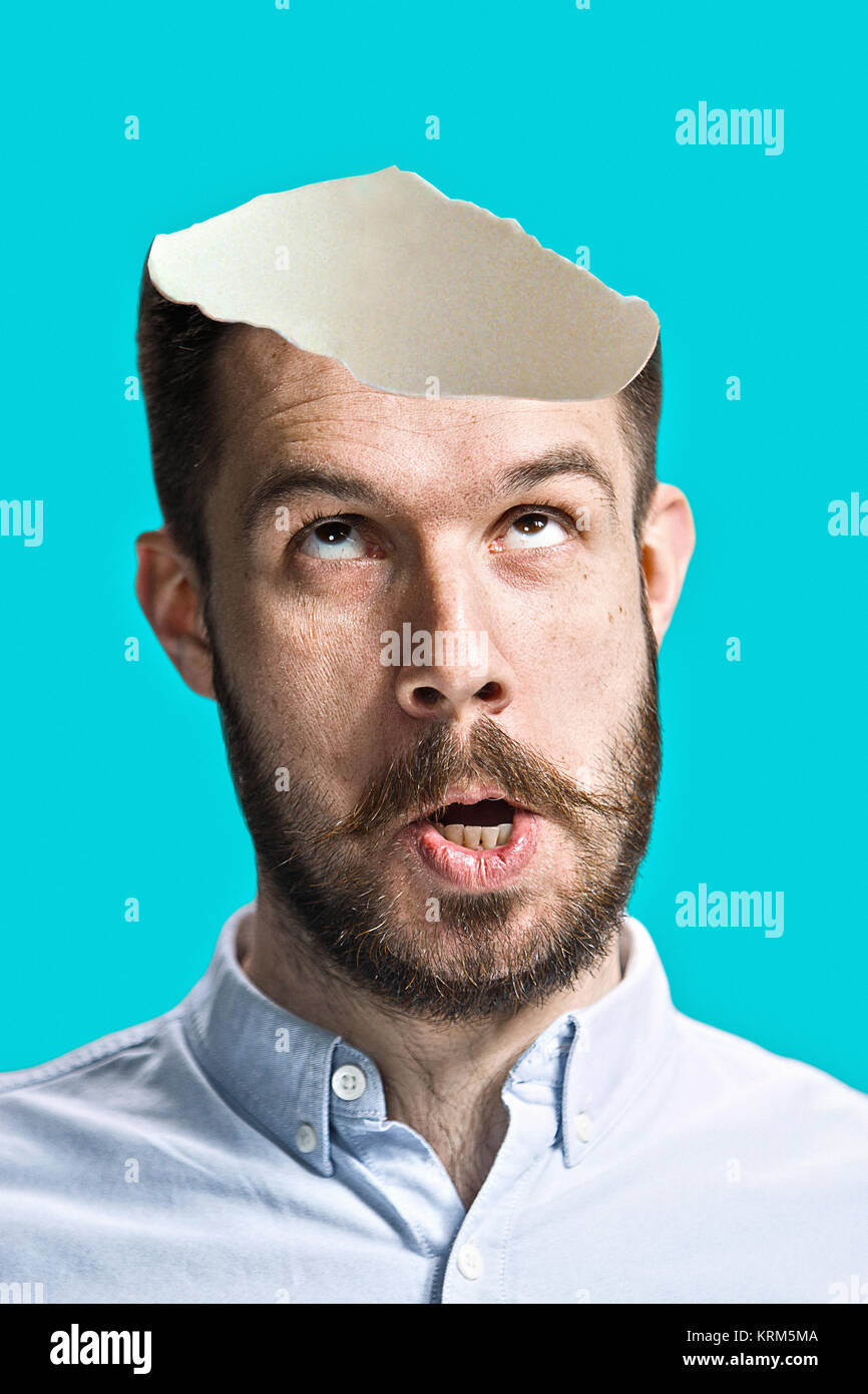 Conceptual image of a open minded man Stock Photo - Alamy