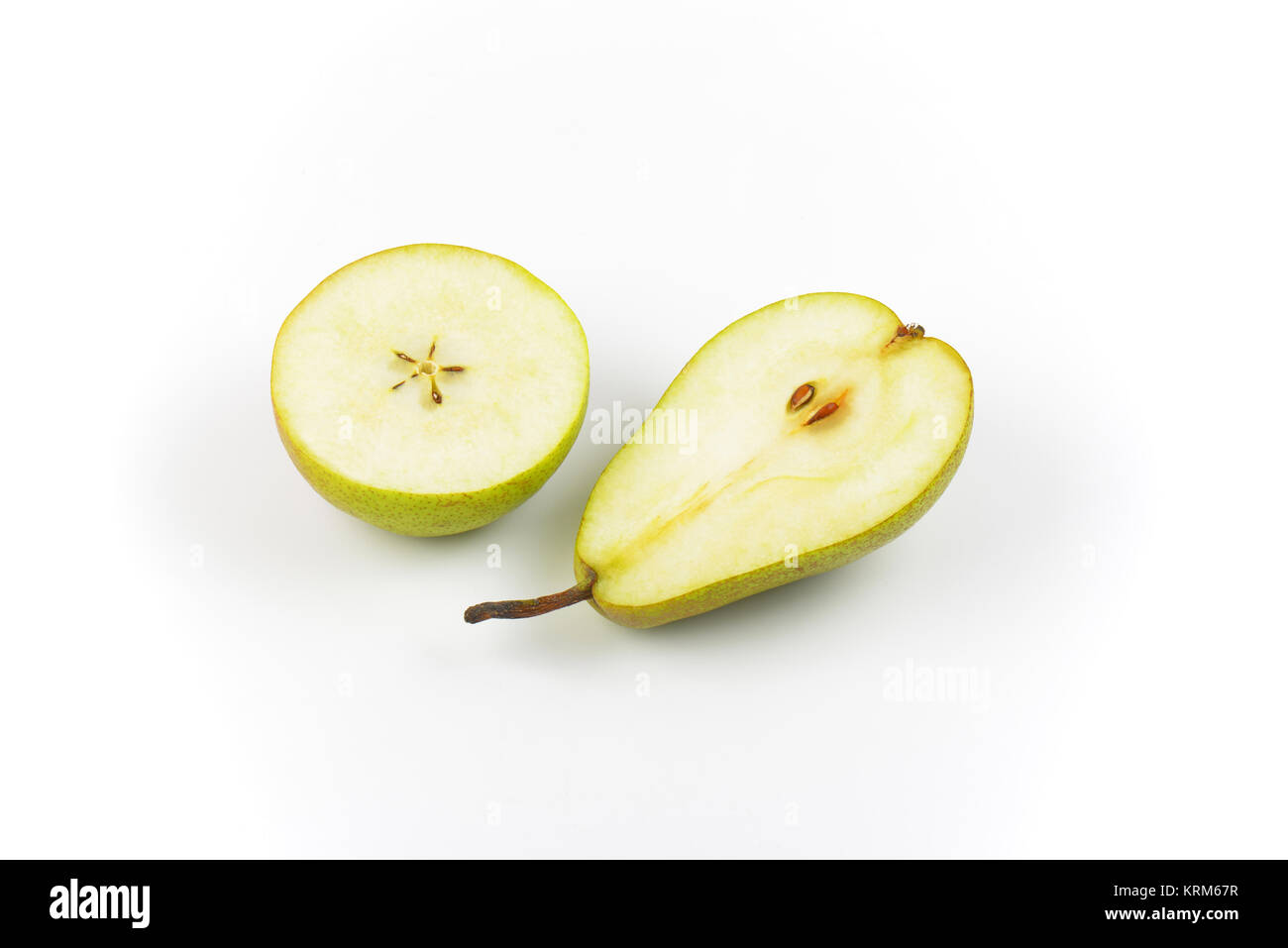 two halves of pear Stock Photo - Alamy