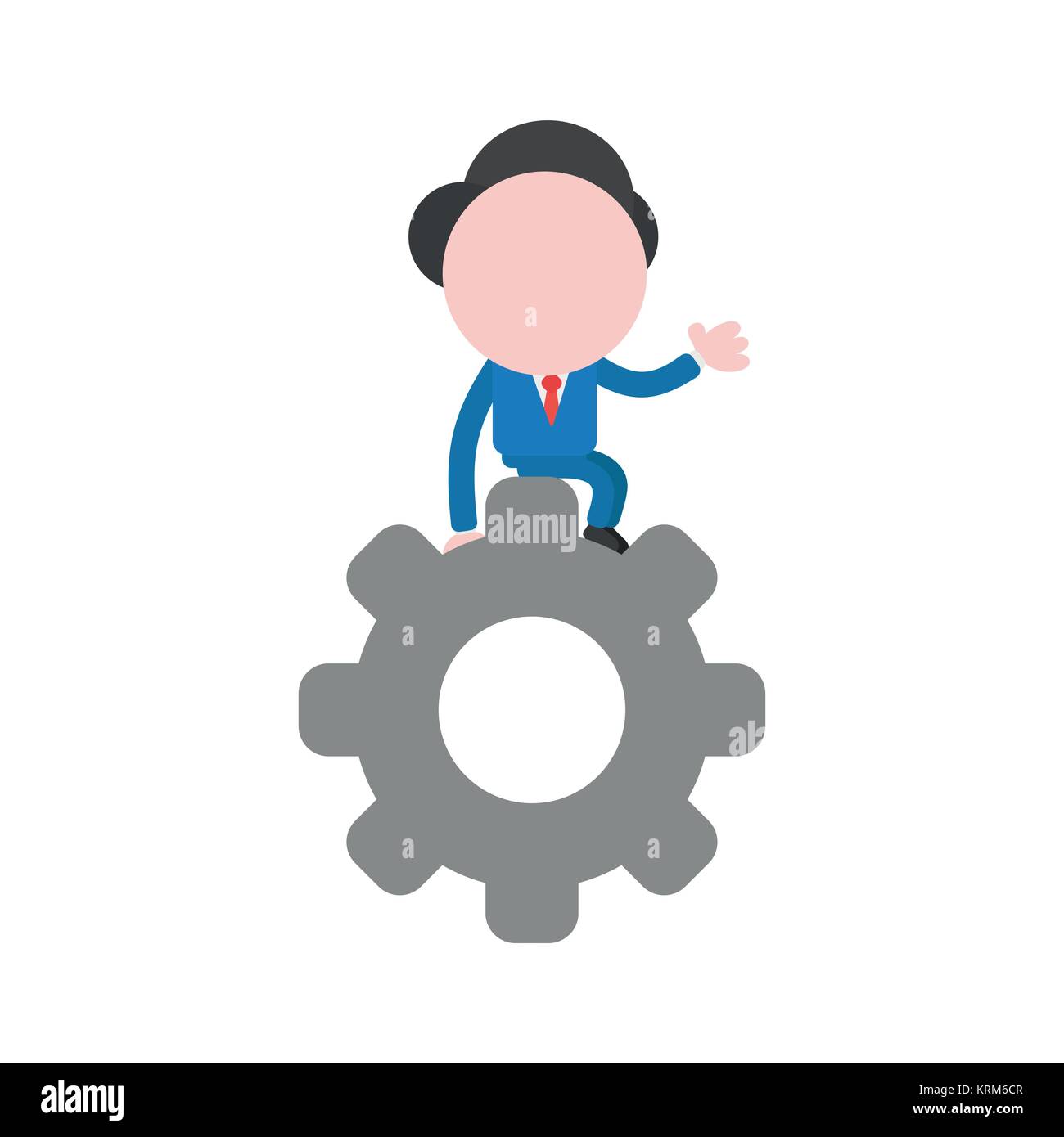 Gear wheel man cartoon icon Stock Vector Images - Alamy