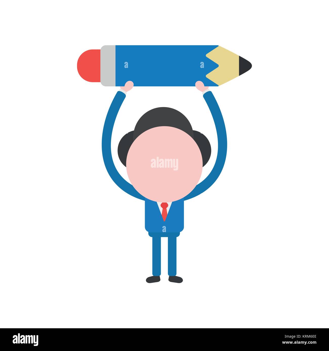 Vector cartoon illustration concept of faceless businessman mascot ...