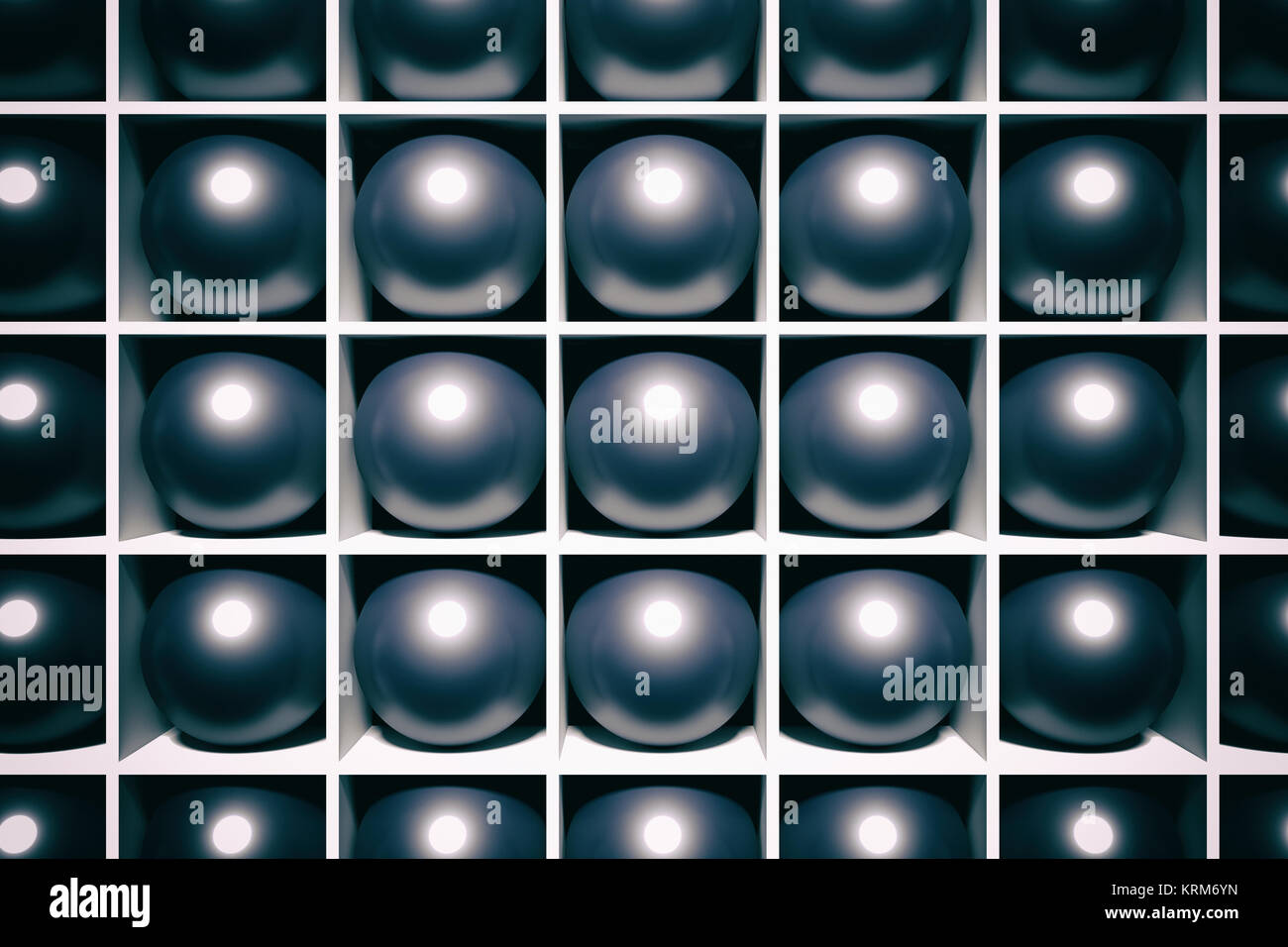 3d rendering of an abstract composition of lot of black balls inside ...